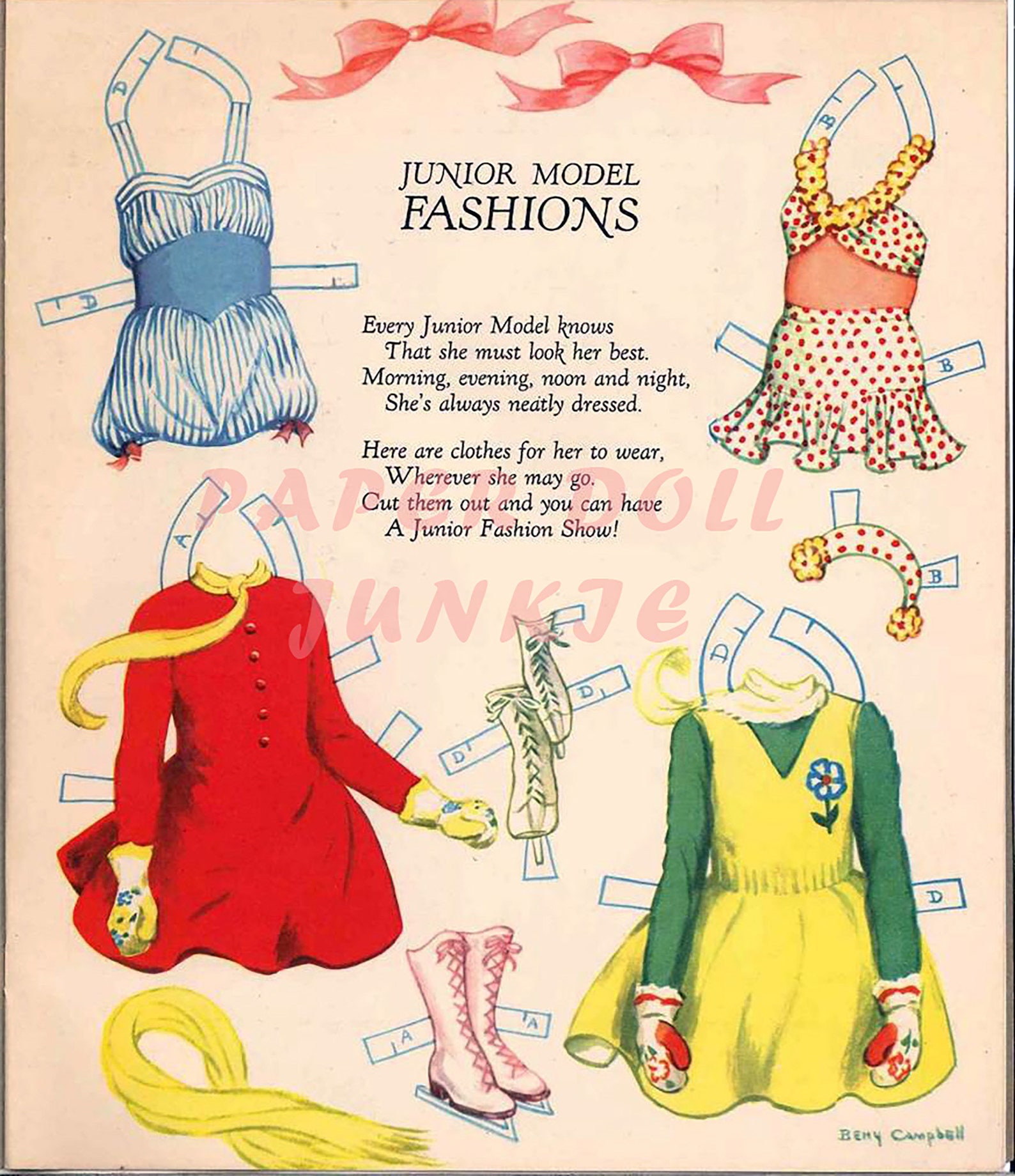 Junior Models 1957 Paper Dolls, Instant Download Paper Dolls, Printable ...