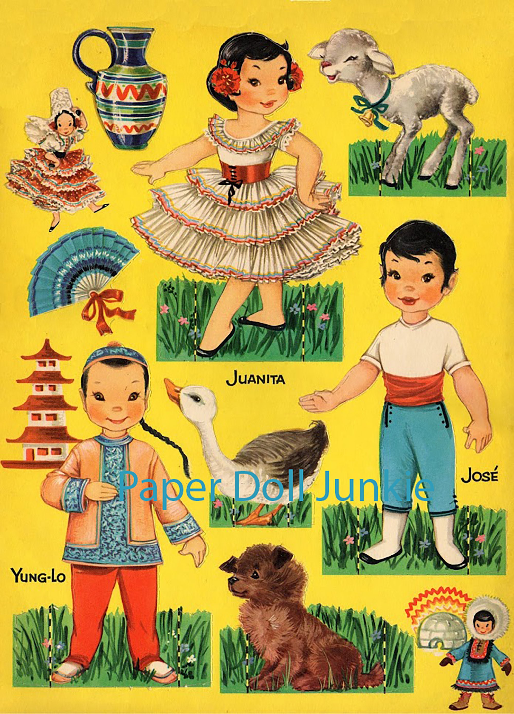 Children Round the World Paper Dolls Clip Art PDF Digital Download JPEG ...