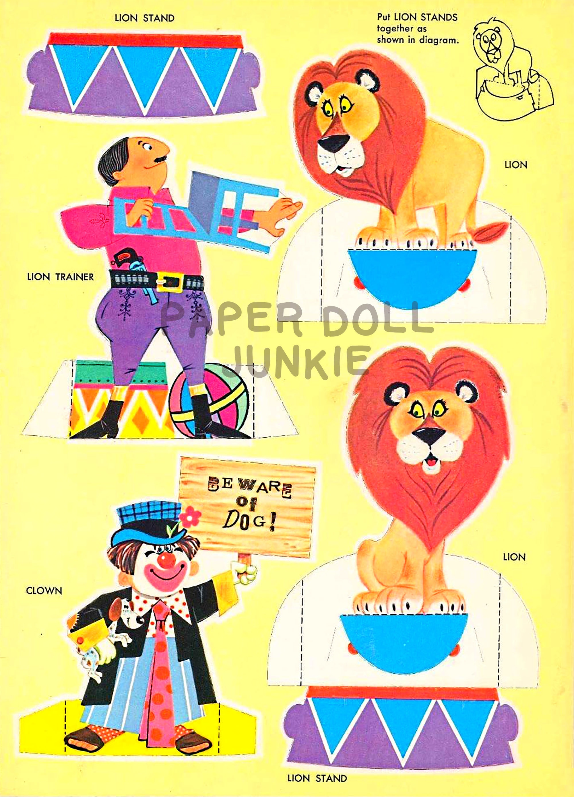 Circus Train Paper Toys Paper Dolls Circus Cut Outs Circus Fun Circus ...