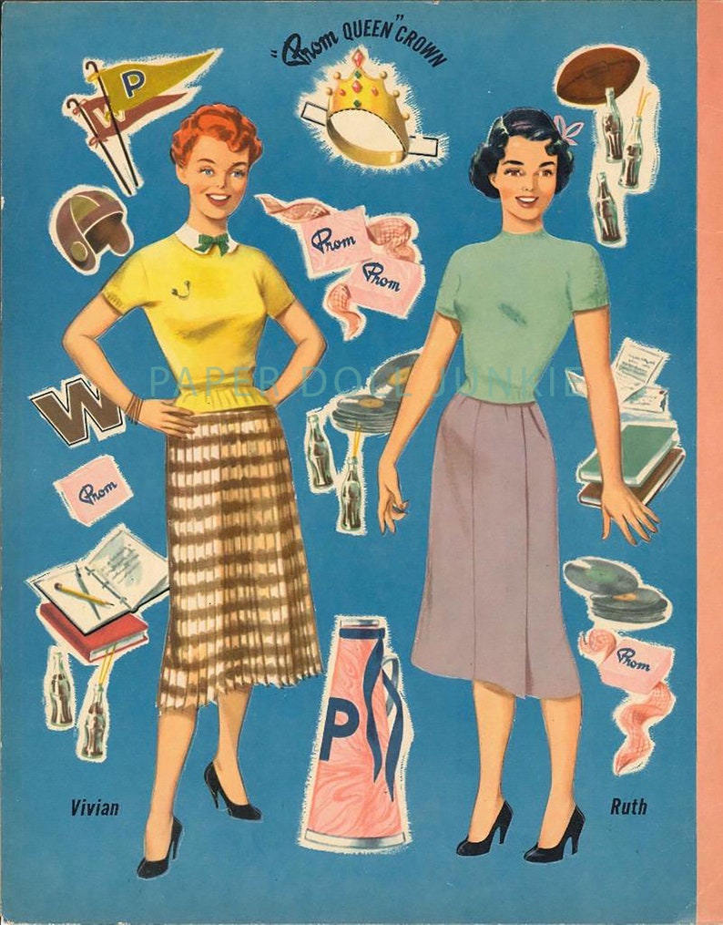 Vintage Paper Dolls 1952 Prom Home Permanent Paper Dolls | Etsy