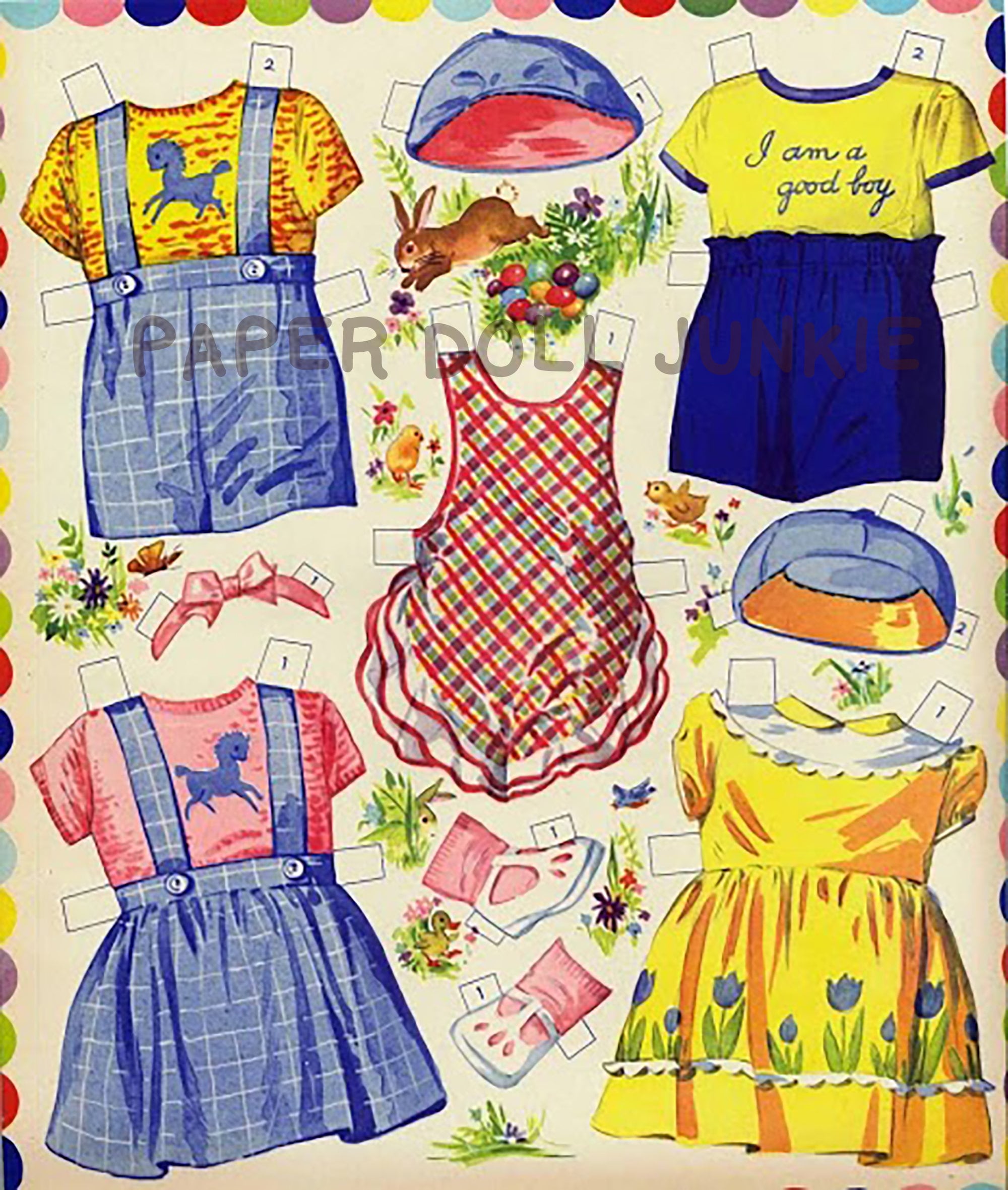 Vintage Paper Dolls - 1950s Printable Paper Dolls - Baby Sister and ...