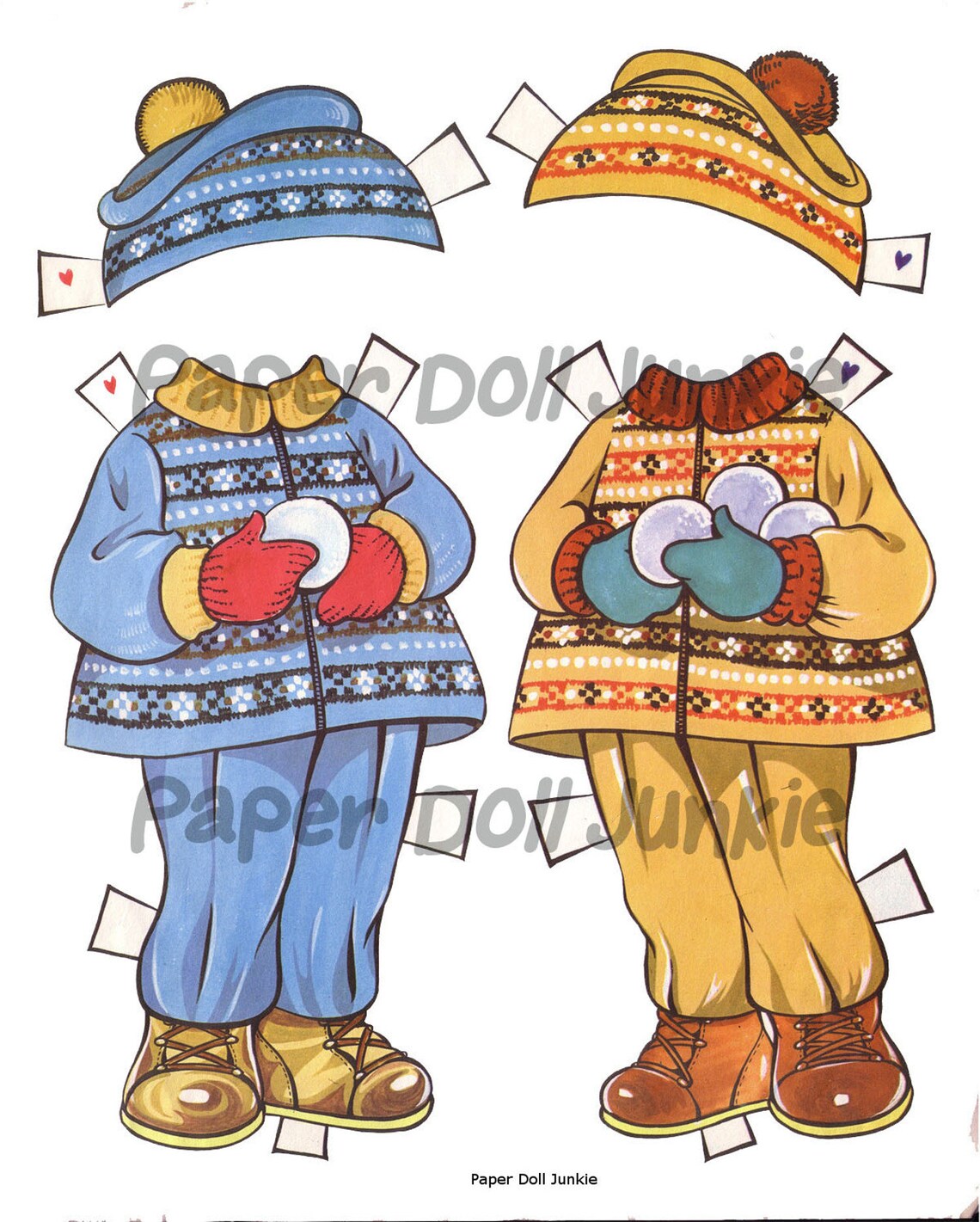 Extra Large Printable Paper Dolls, PNG and PDF Formats Vintage Little ...