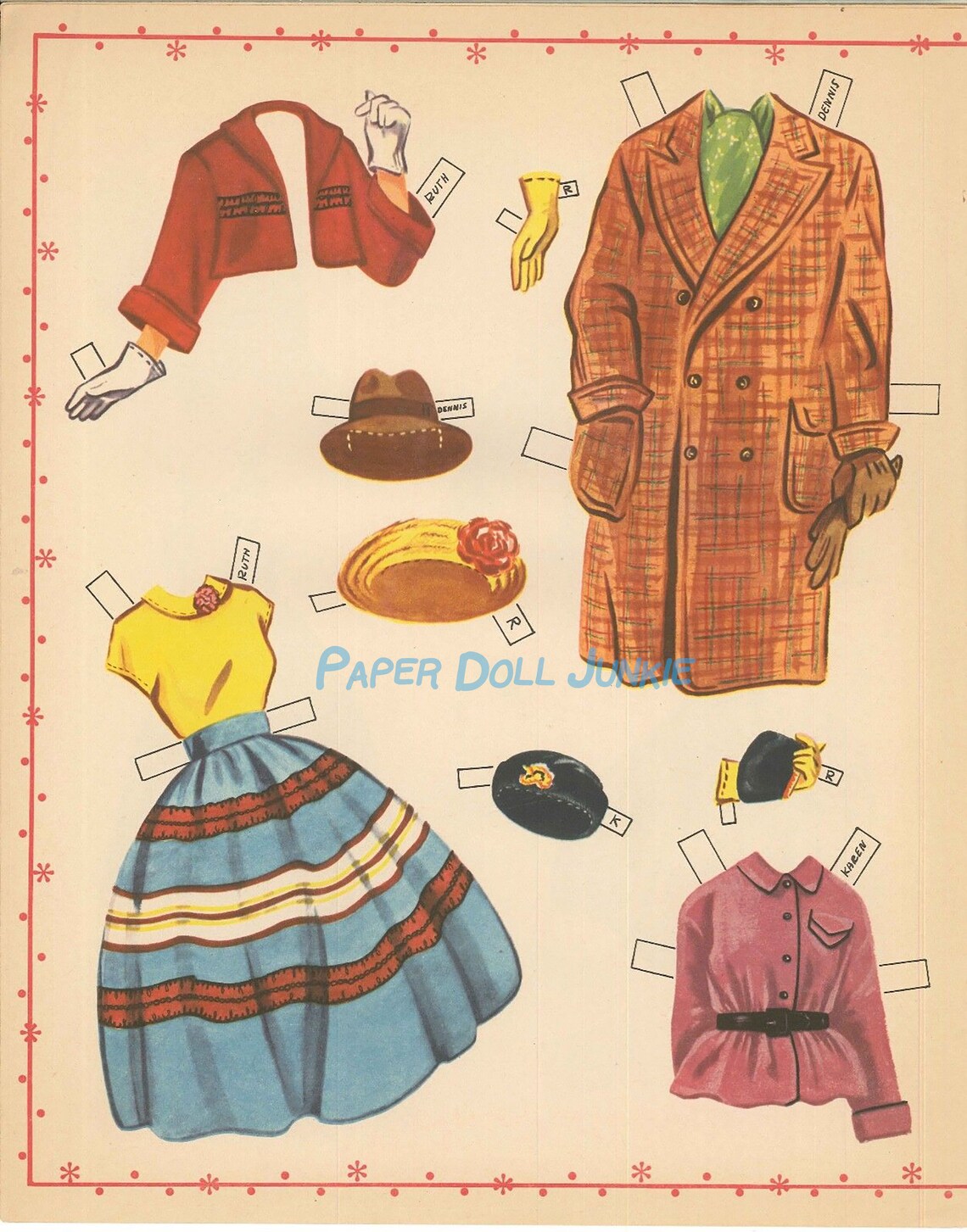 Vintage Paper Dolls - 1956 Paper Dolls - Party Dolls - Instant Download ...