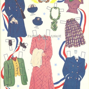 Vintage Paper Dolls 1943 Wacs and Wave, World War II Historical Paper ...