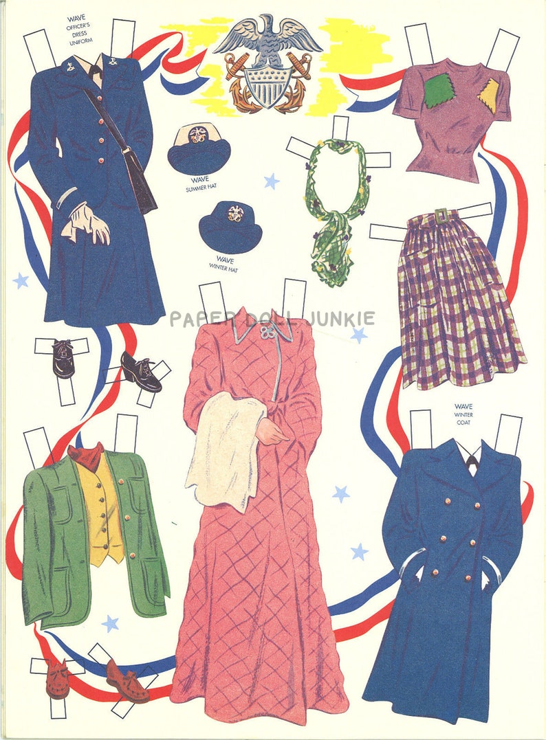 Vintage Paper Dolls 1943 Wacs and Wave World War II - Etsy