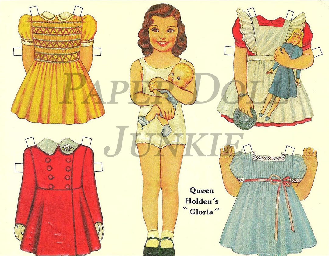 Queen Holden's Gloria Paper Doll, Vintage Paper Doll, Instant Download ...