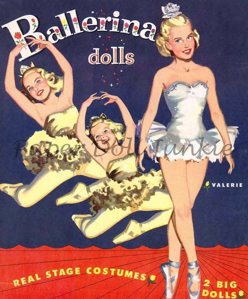 Vintage Paper Dolls, Ballerina Dolls, 1953 Retro, Ballet Paper Dolls ...