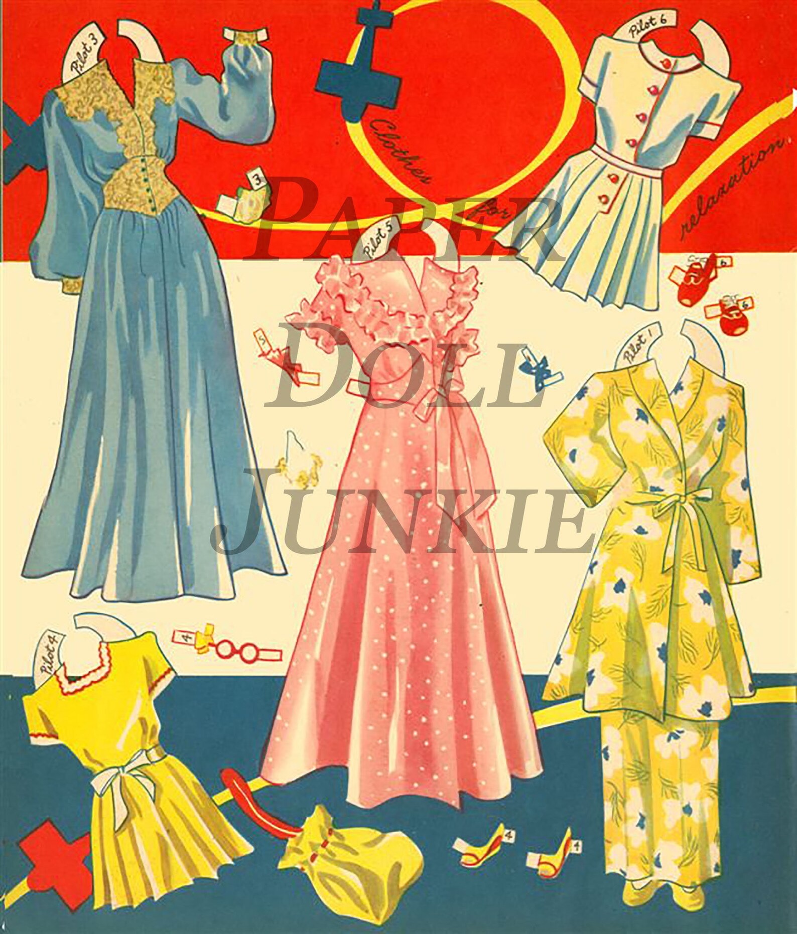 Girl Pilots of the Ferry Command Paper Dolls, Vintage Paper Dolls ...