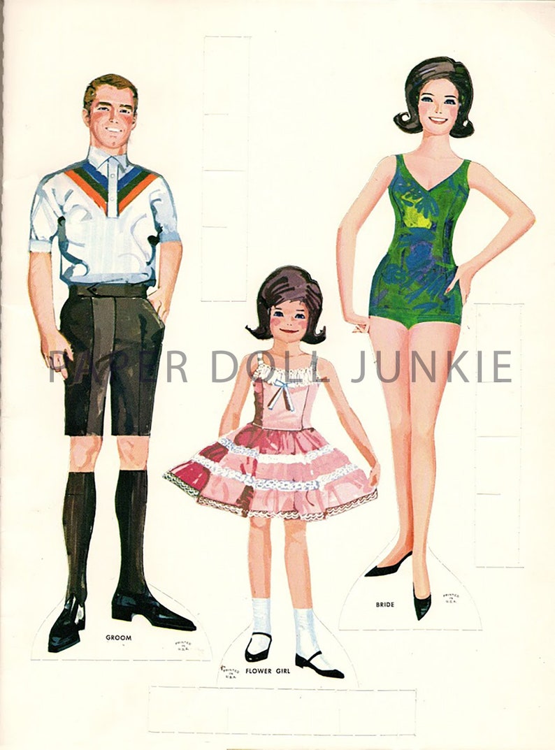 1963 Vintage Bride Paper Dolls Bridal Doll Book Watkins - Etsy