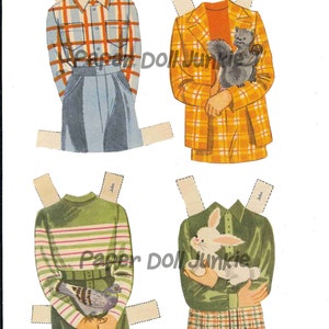 28 Pages PDF Printable Paper Dolls and Clothes - 4 Dolls Plus 79 ...