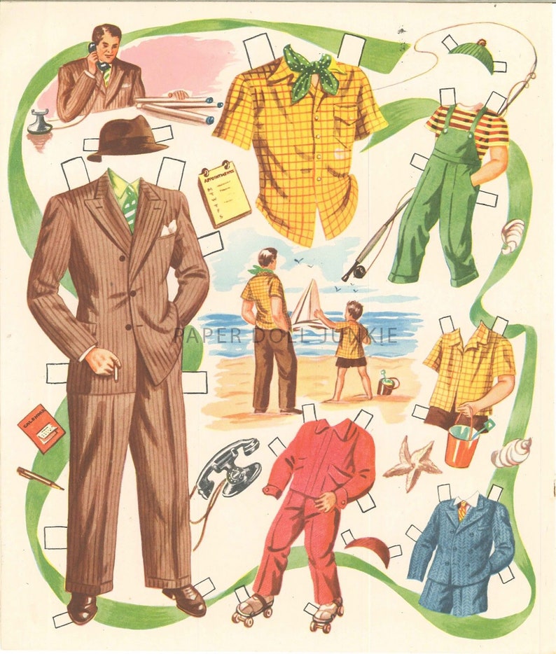 Family of Paper Dolls Instant Download Printable Family - Etsy