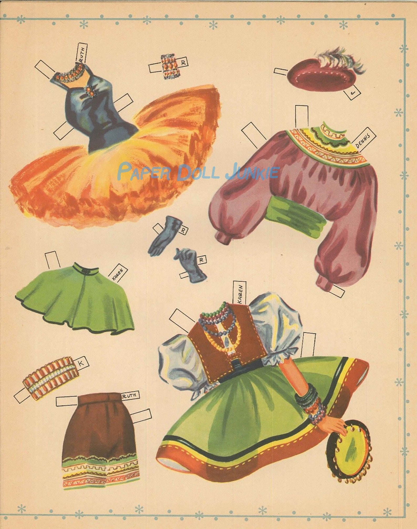 Vintage Paper Dolls - 1956 Paper Dolls - Party Dolls - Instant Download ...