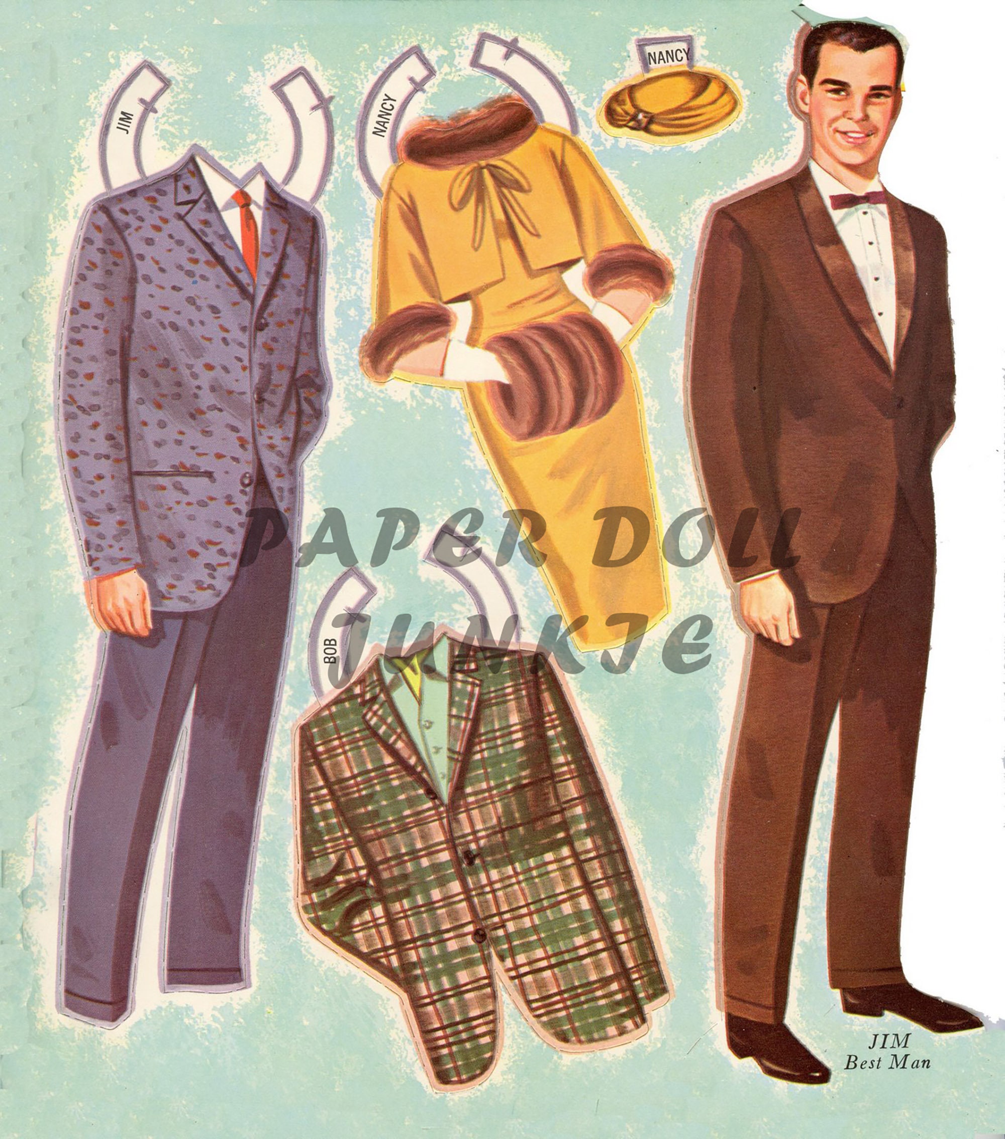 Double Wedding Paper Dolls, Vintage Paper Dolls 1964, Printable Paper Dolls, Instant Download ...