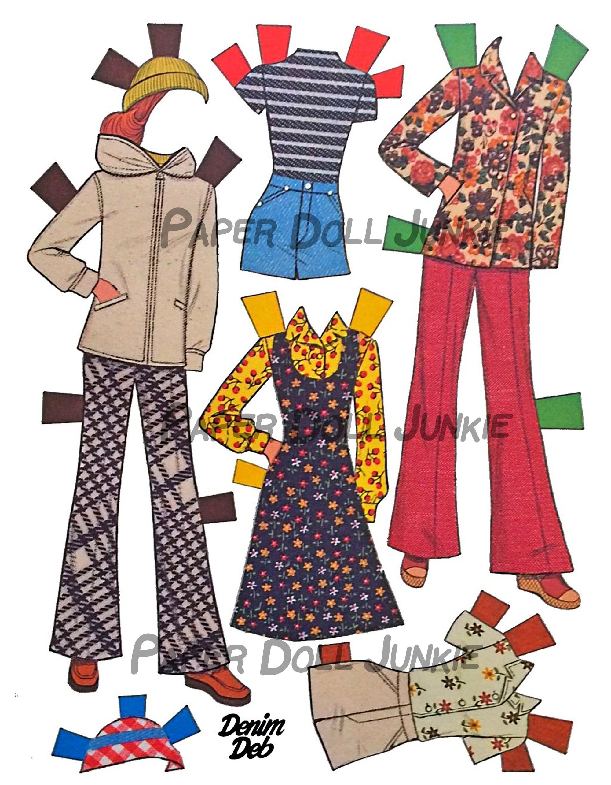 Denim Deb Paper Doll PDF Printable Instant Download - Etsy