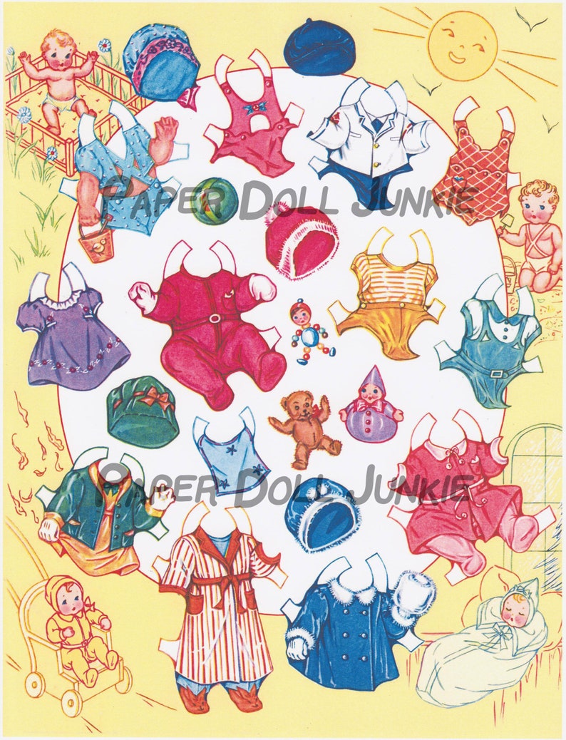 Ten of Us Vintage Paper Dolls, Instant Download, PDF Instant Download ...
