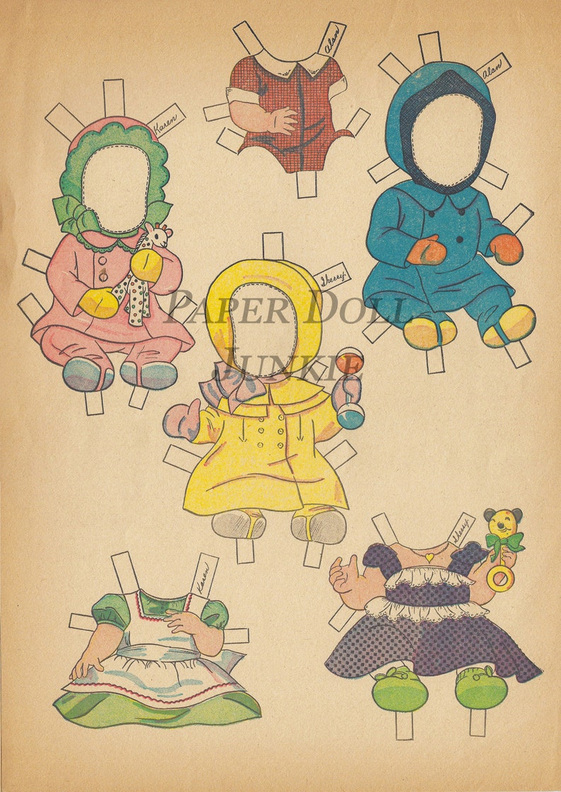 Vintage Paper Dolls Printable Instant Download PDF Printable - Etsy