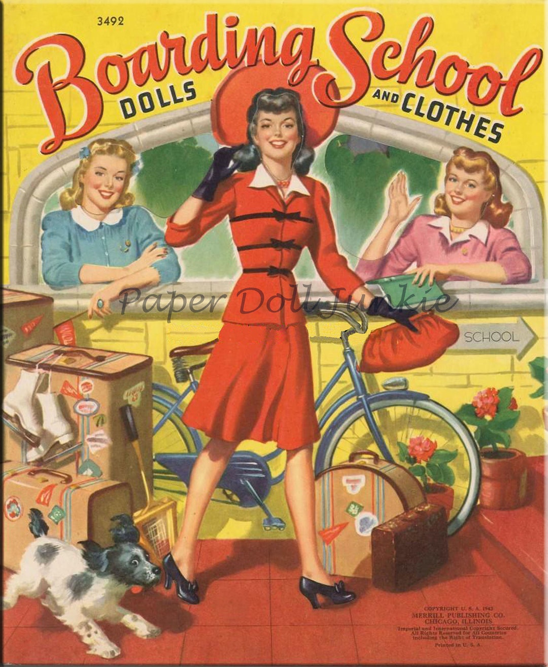 Boarding School Paper Dolls, Vintage Paper Doll Printables, 1942 Paper ...