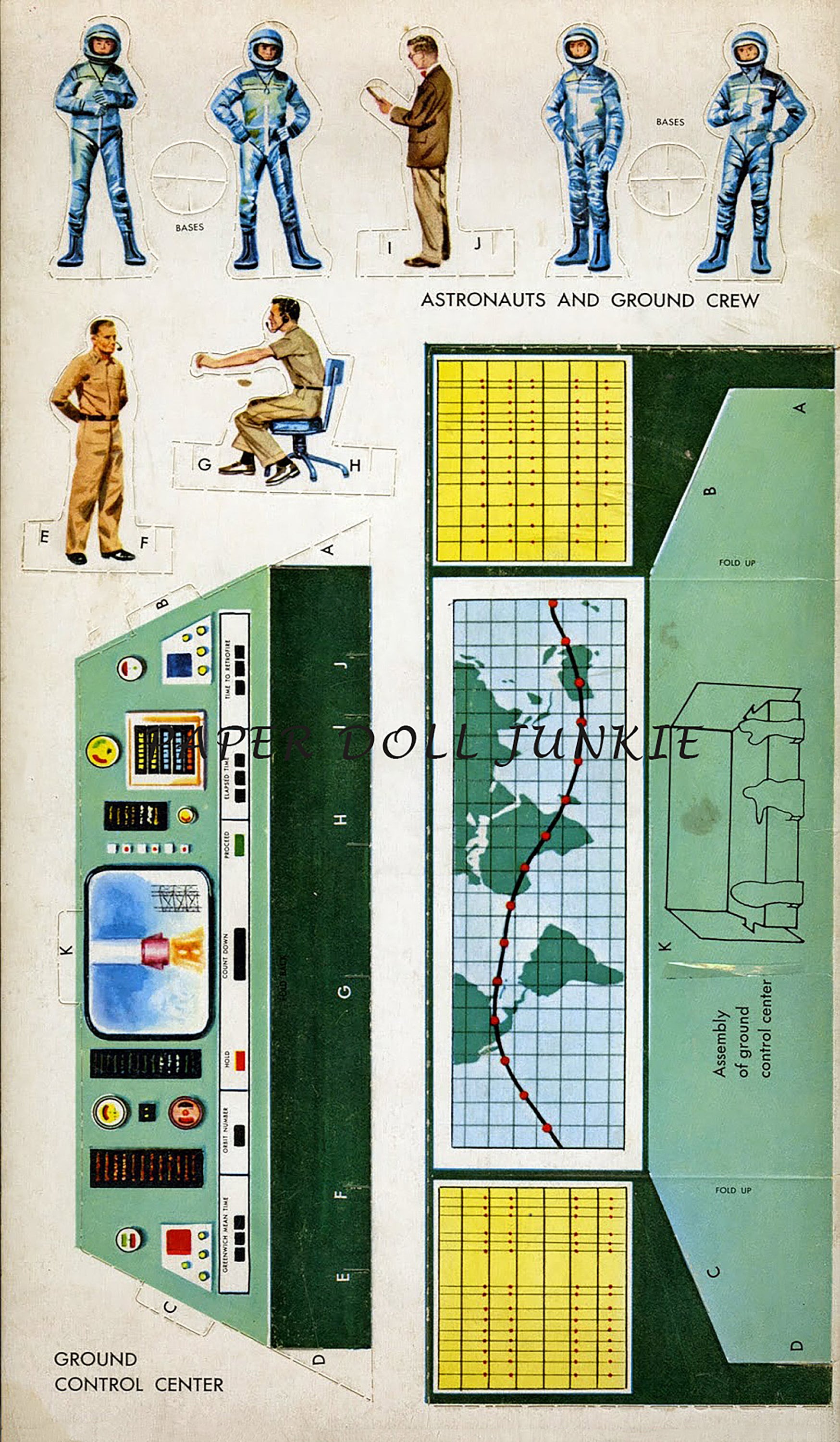 Vintage Paper Toy Astronauts Printable Paper Dolls Retro Space Toys ...