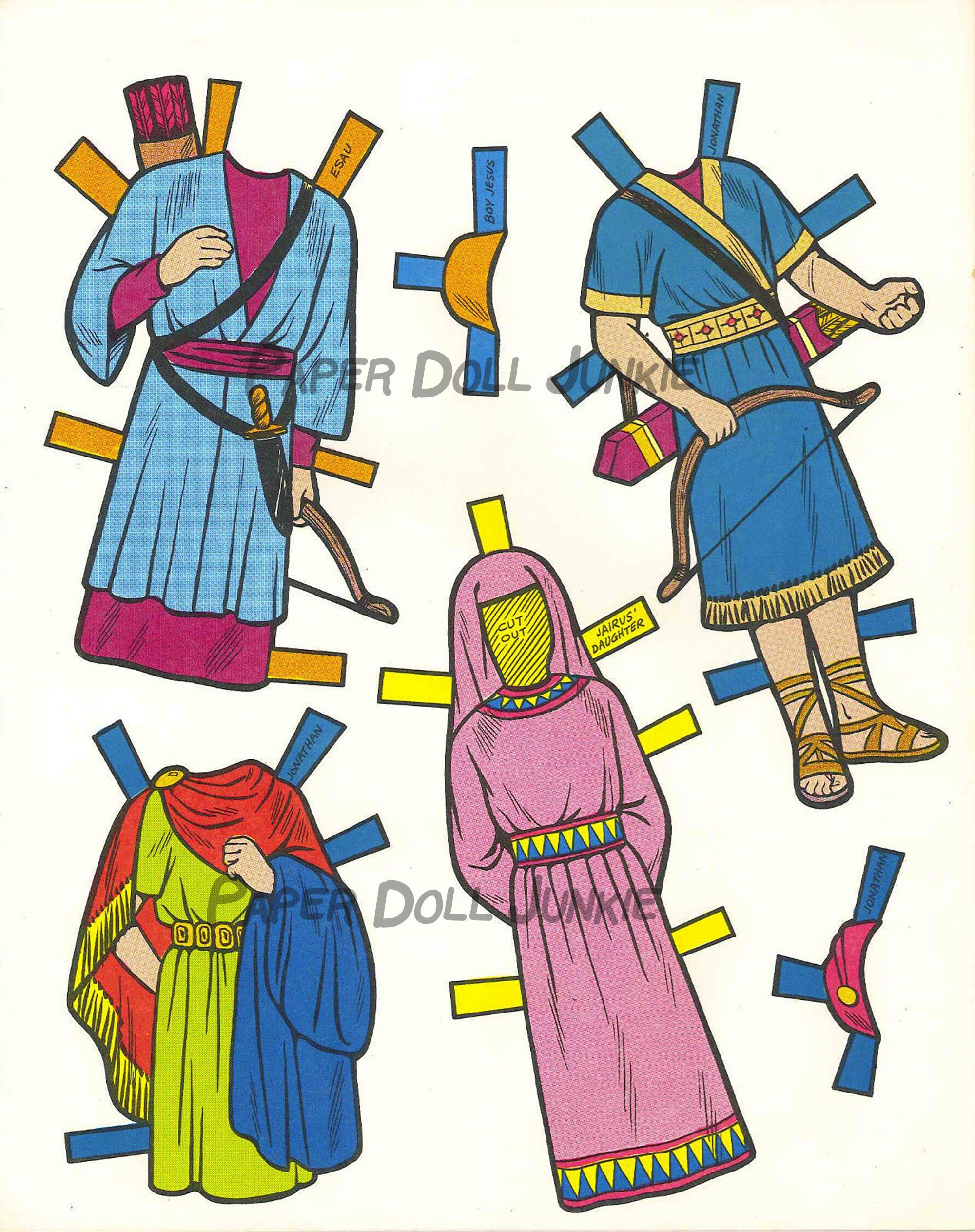 Bible Children Paper Dolls Vintage Paper Doll Printables | Etsy