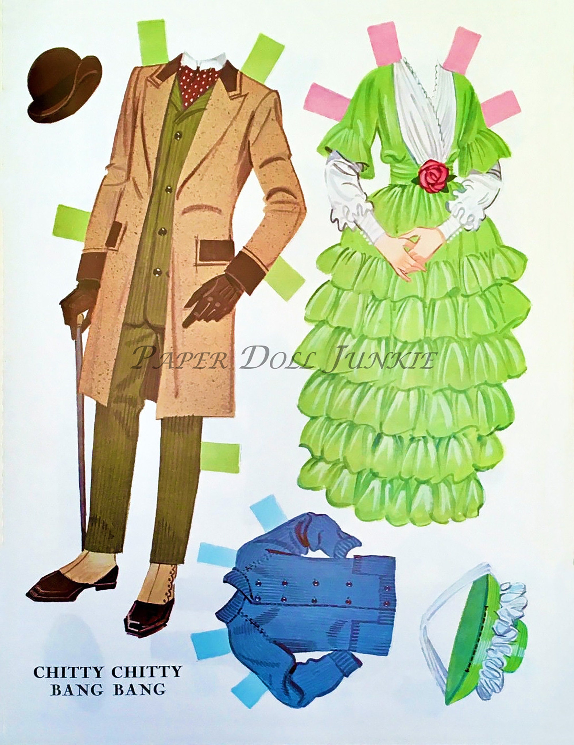 Vintage 1968 Chitty Chitty Bang Bang Paper Dolls Printable Instant ...