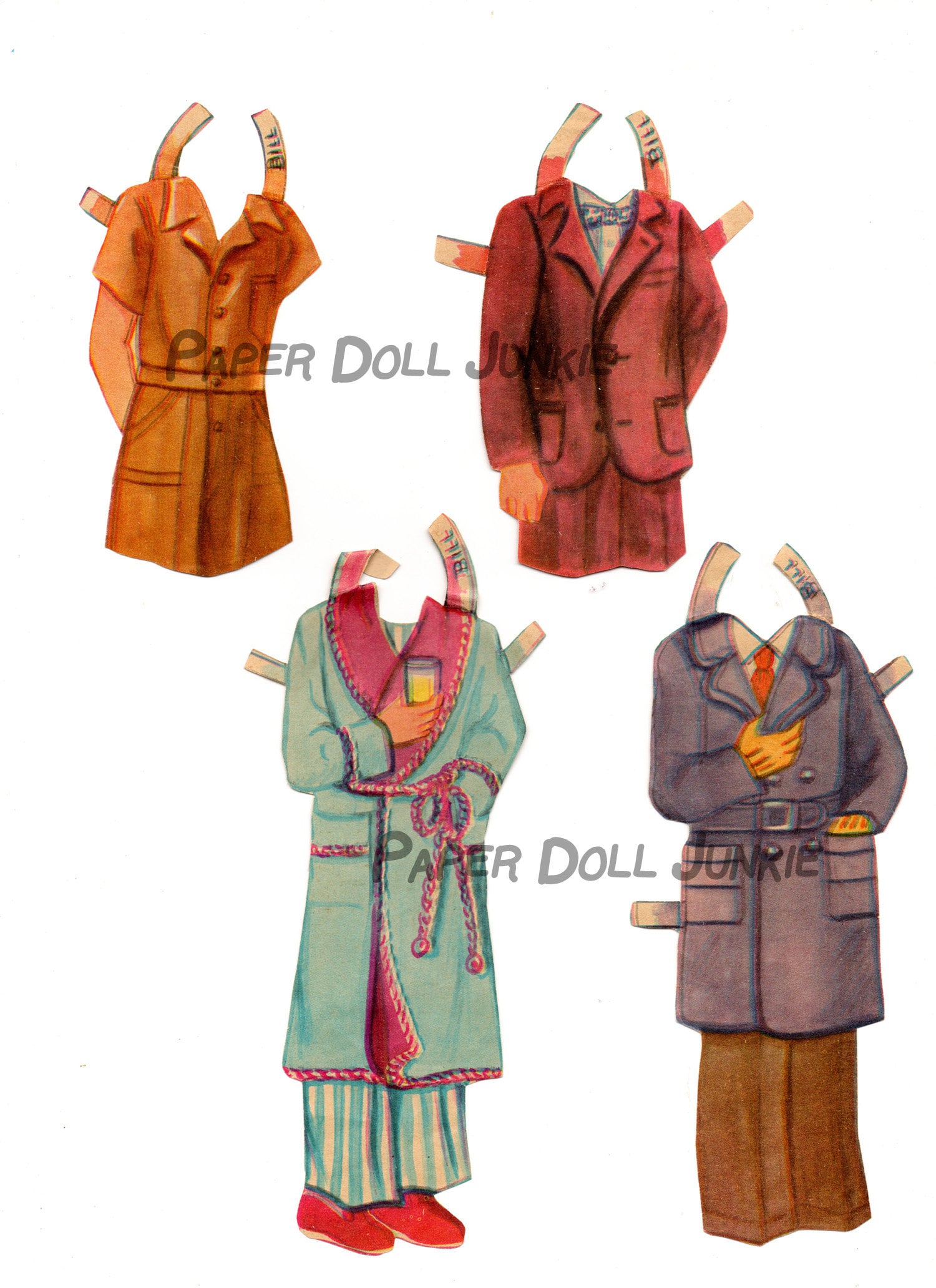 Adorable Set of 6 Printable Paper Dolls With 32 Outfits | Etsy