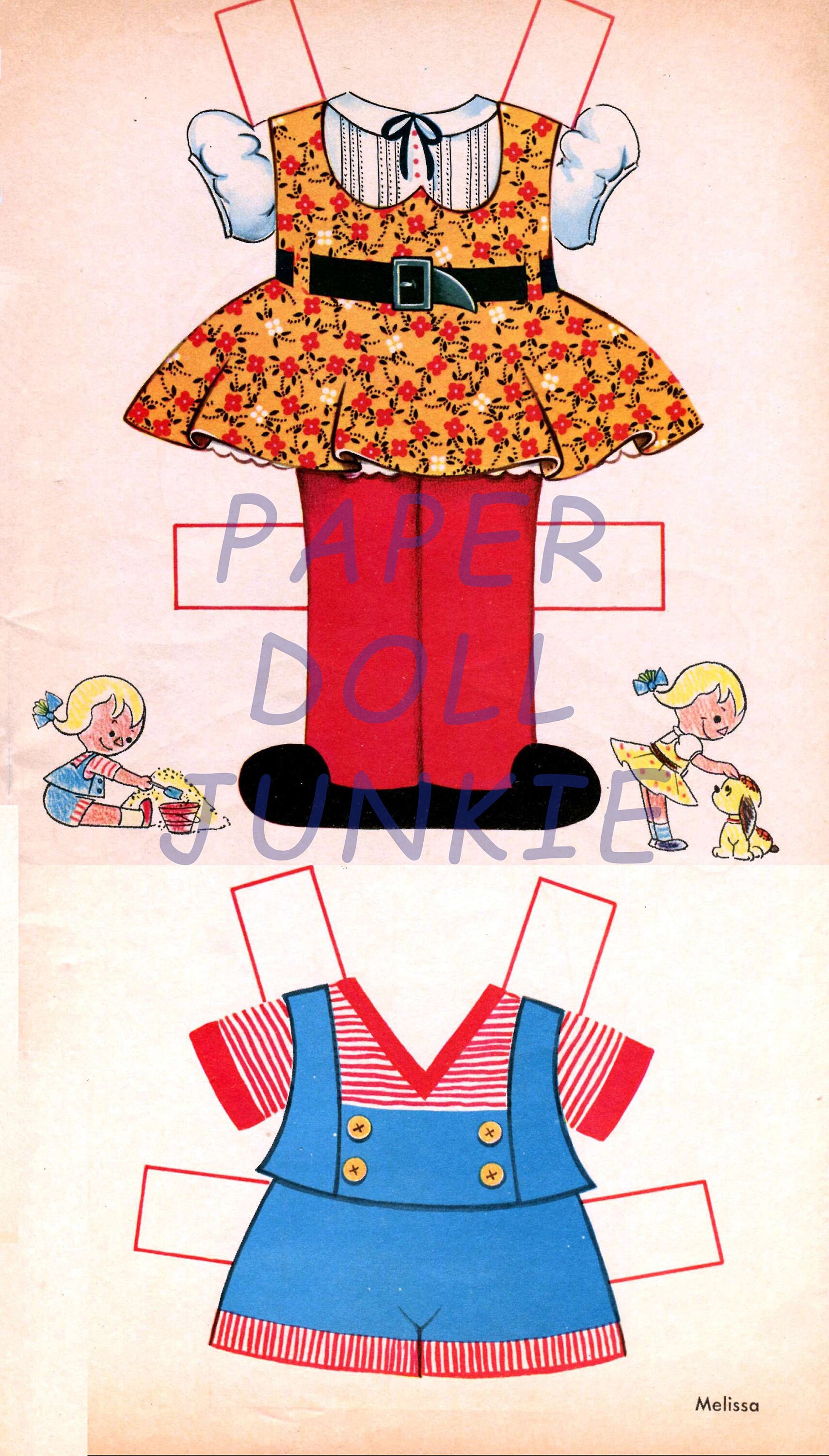 Vintage Paper Dolls Clip Art My Doll Melissa 1961 Printable PDF and ...