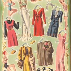 Magazine Cover Girls Paper Dolls 1940s Paper Dolls Glamorous Women Clip ...