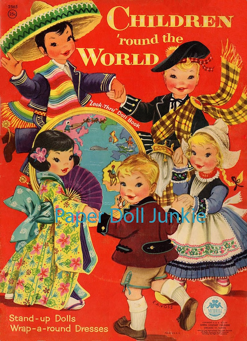Children Round the World Paper Dolls Clip Art PDF Digital Download JPEG ...