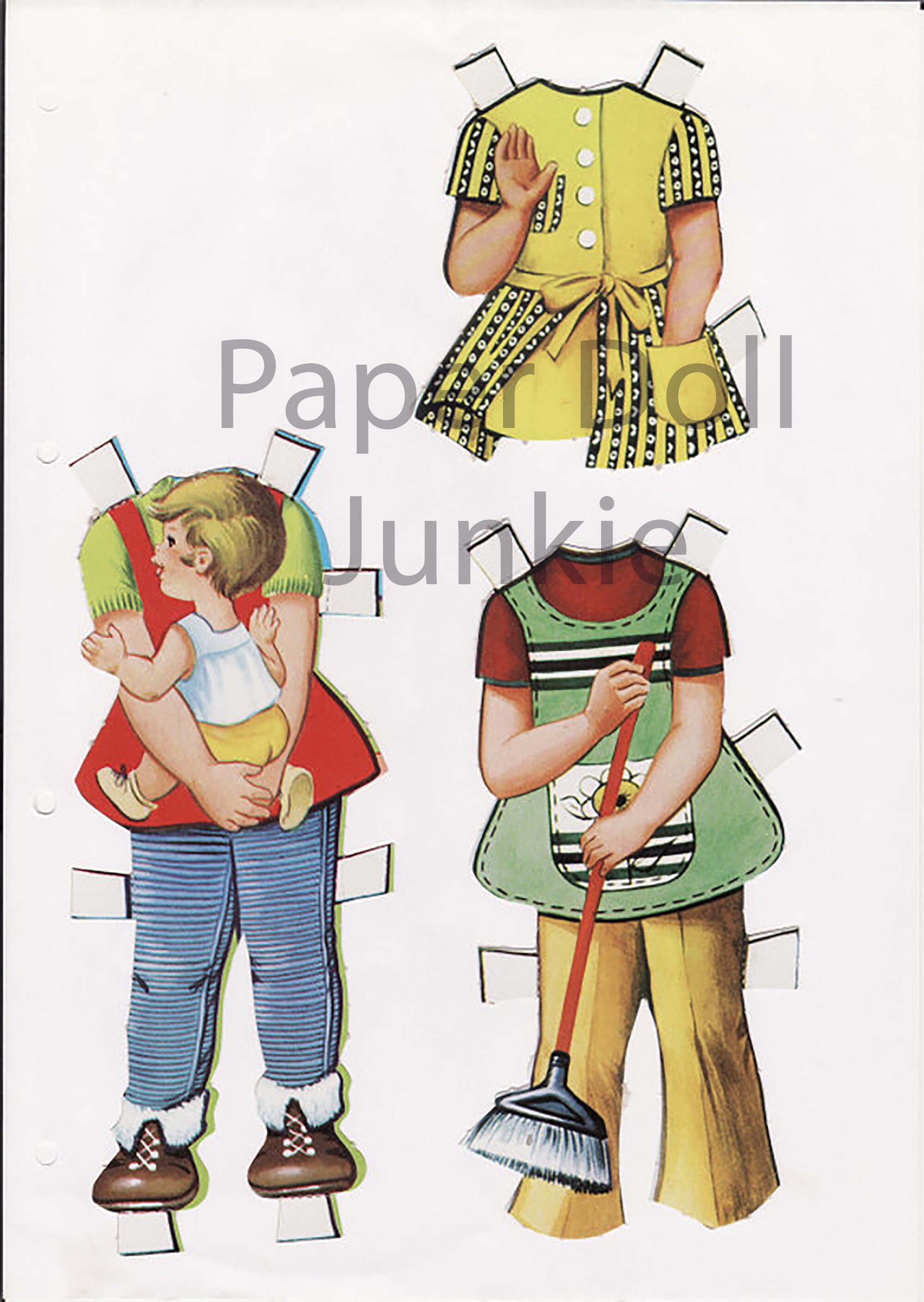 3 Sweet Dolls Paper Dolls, Vintage Paper Dolls, Instant Download Paper ...