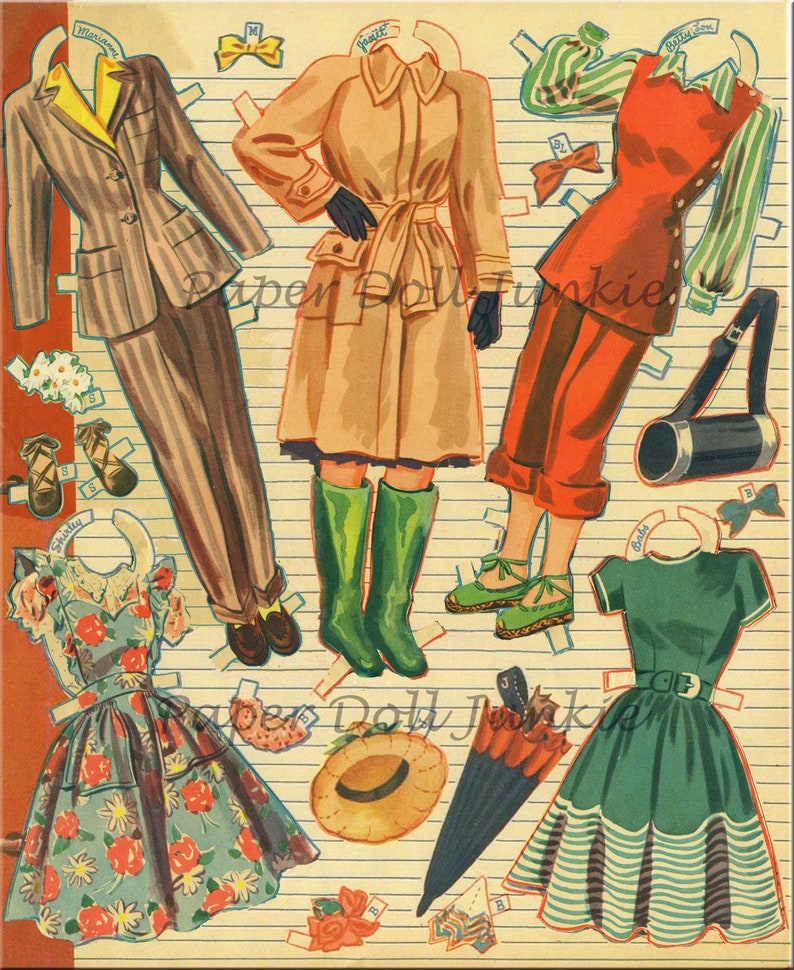 Boarding School Paper Dolls Vintage Paper Doll Printables - Etsy