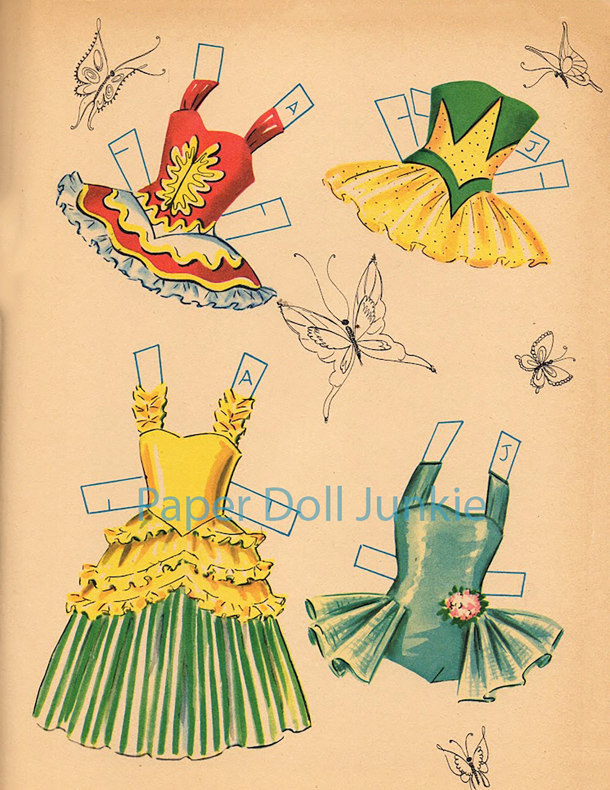 Ballerina Paper Dolls Vintage Paper Dolls 1957 Clip Art Instant ...