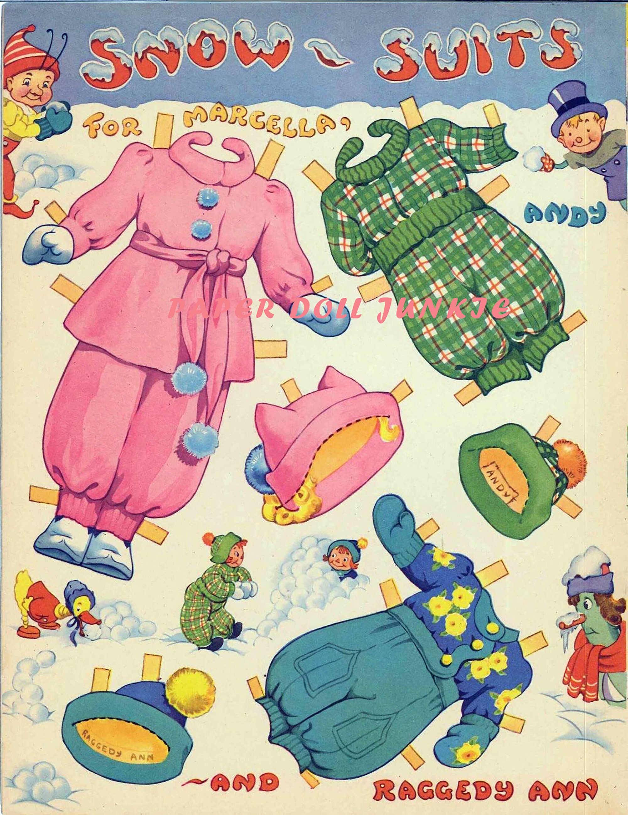 Raggedy Ann and Andy Paper Dolls, Vintage Paper Dolls Printables ...