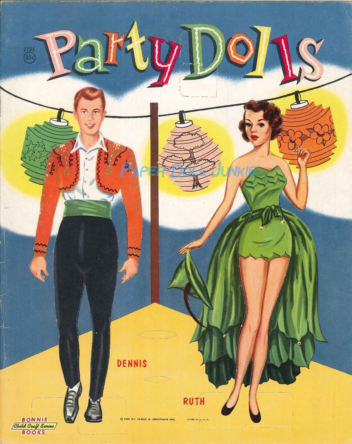 Vintage Paper Dolls - 1956 Paper Dolls - Party Dolls - Instant Download ...