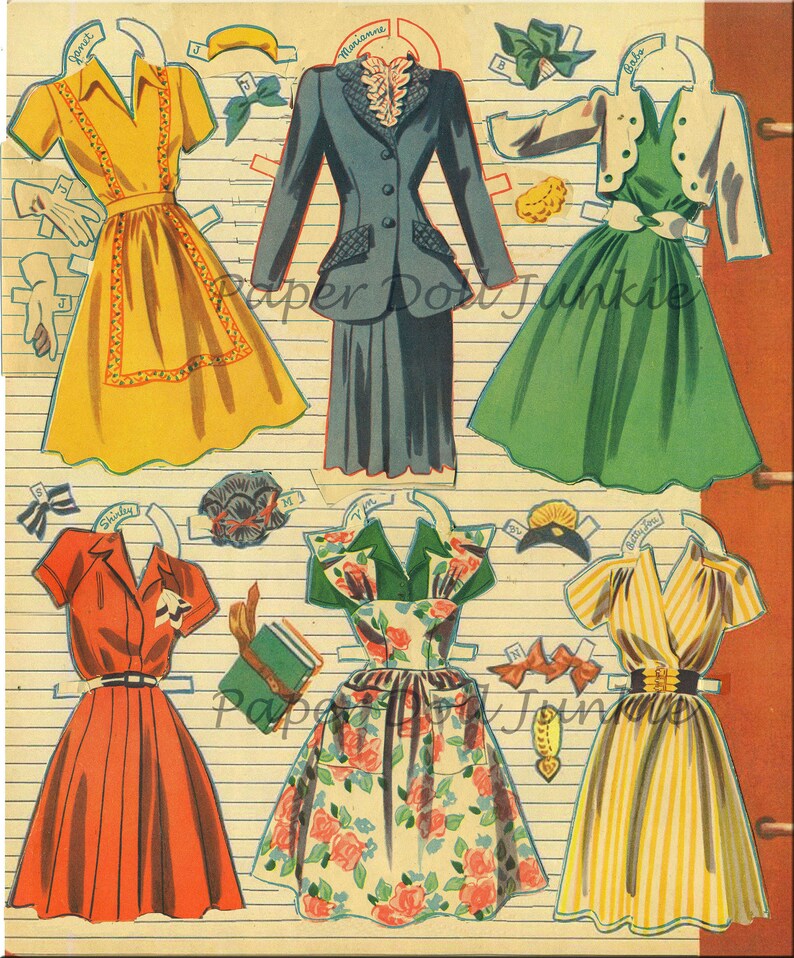 Boarding School Paper Dolls Vintage Paper Doll Printables - Etsy
