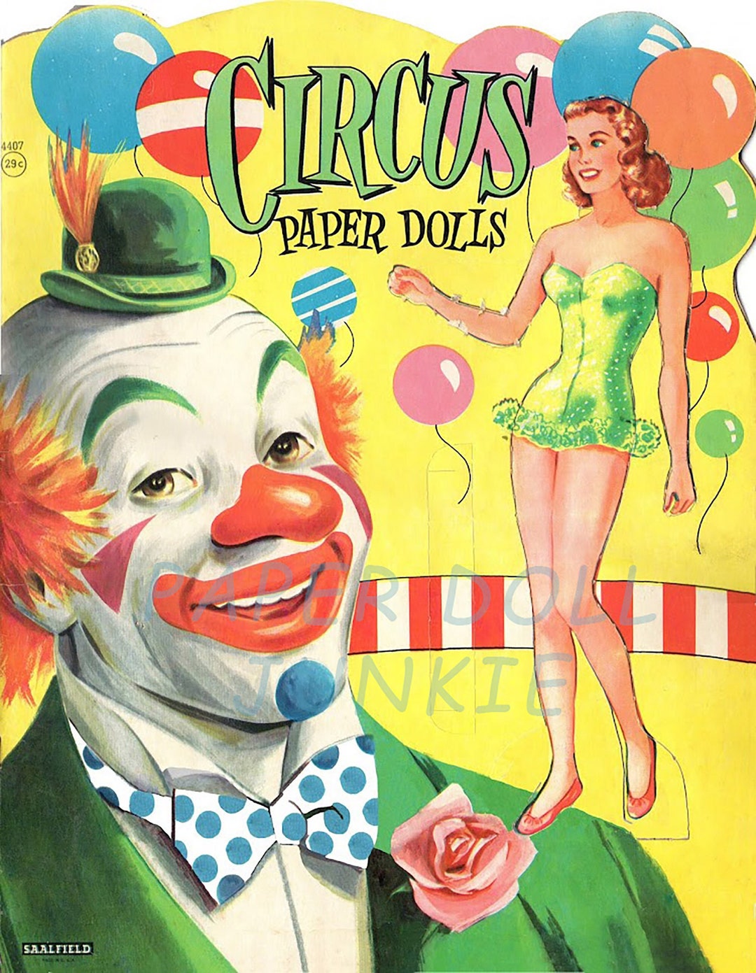 Vintage Circus Paper Dolls Saalfield 1952 Instant Download Printable ...