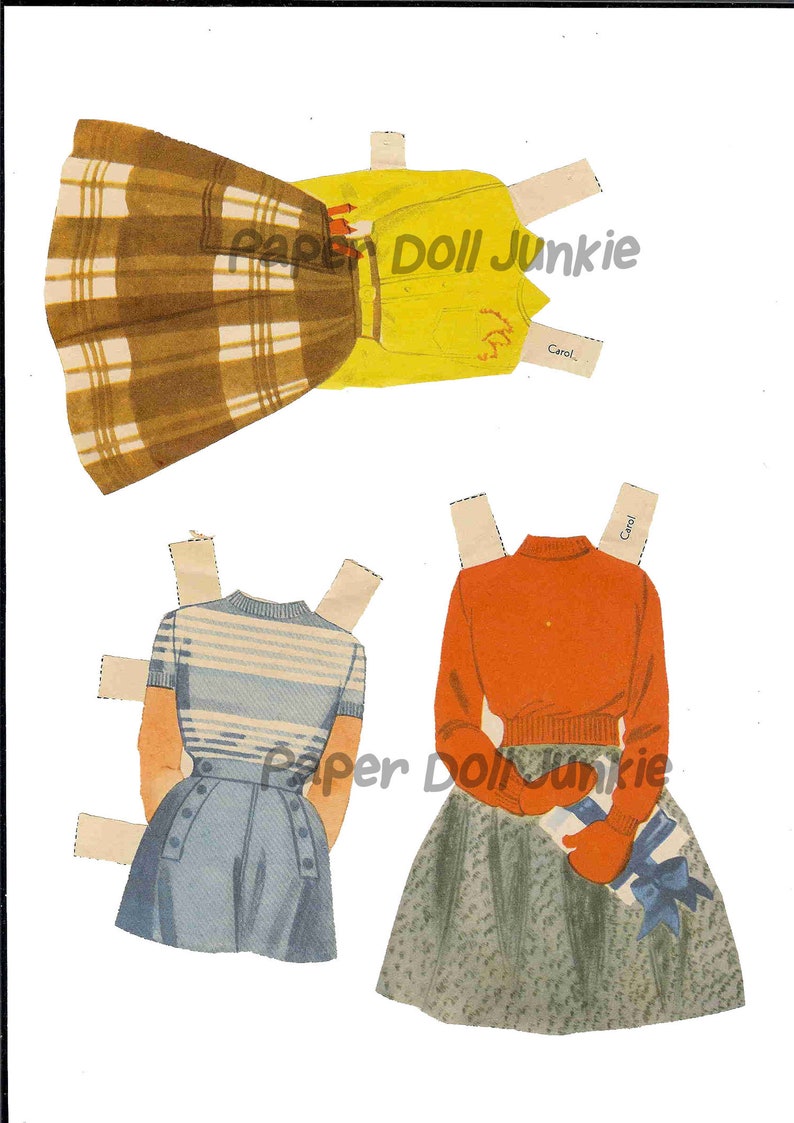 28 Pages PDF Printable Paper Dolls and Clothes - 4 Dolls Plus 79 ...
