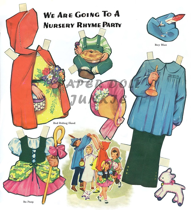 Little Mother Vintage Paper Dolls PDF Printable, JPEG, Children Clip ...