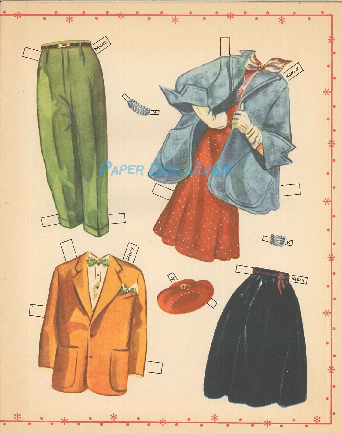 Vintage Paper Dolls - 1956 Paper Dolls - Party Dolls - Instant Download ...
