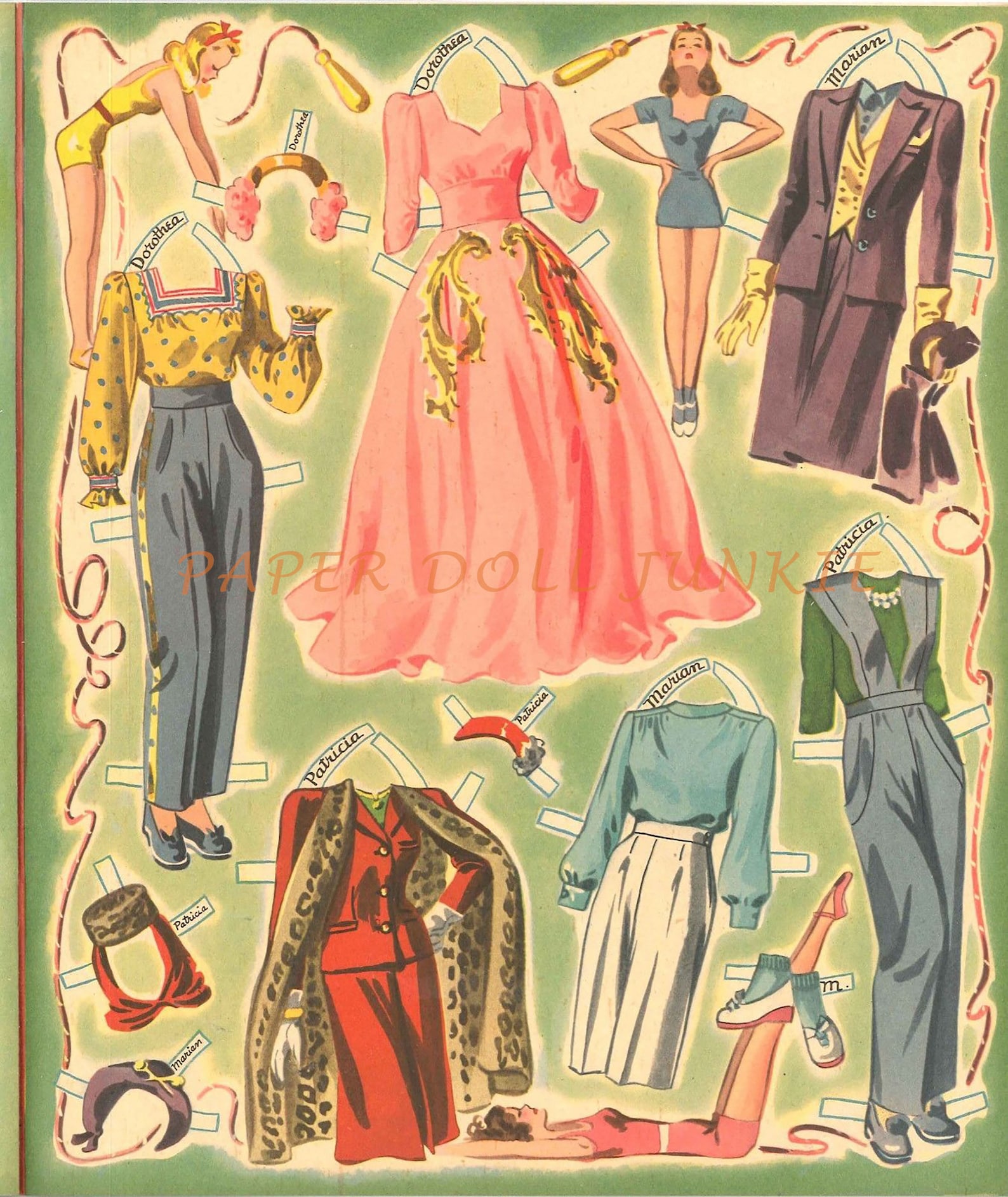 Magazine Cover Girls Paper Dolls 1940s Paper Dolls - Etsy