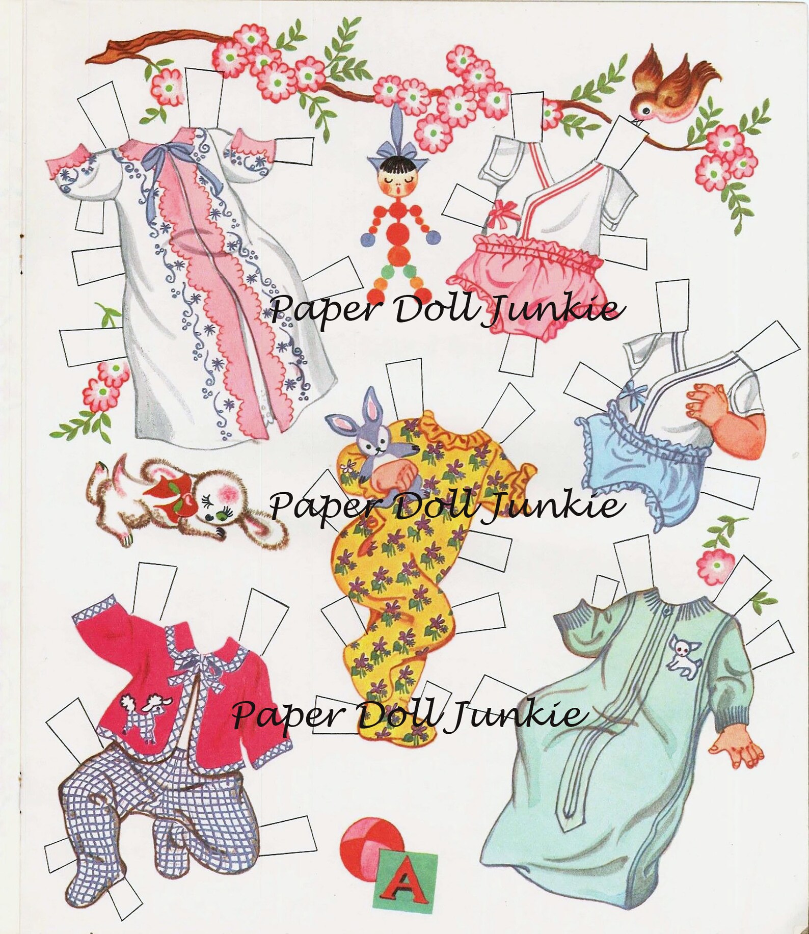 4 Baby Dolls, Vintage Paper Dolls, Printable Paper Dolls, Instant ...