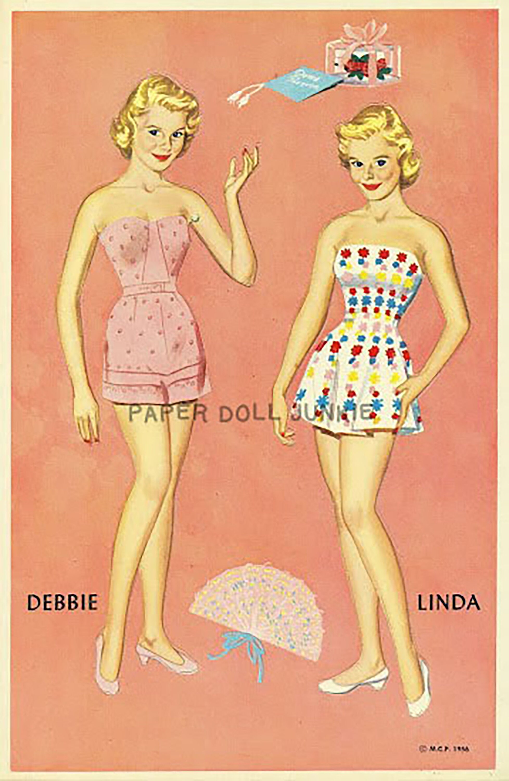 Retro 1956 Paper Dolls - Pink Prom Twins - Instant Download - 1950s ...