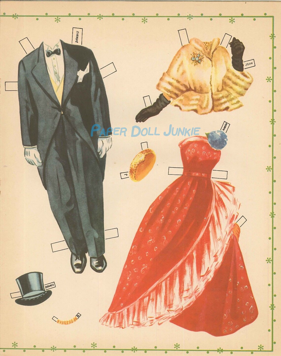 Vintage Paper Dolls - 1956 Paper Dolls - Party Dolls - Instant Download ...
