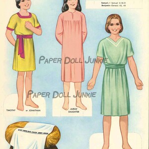 Bible Children Paper Dolls, Vintage Paper Doll Printables - Etsy