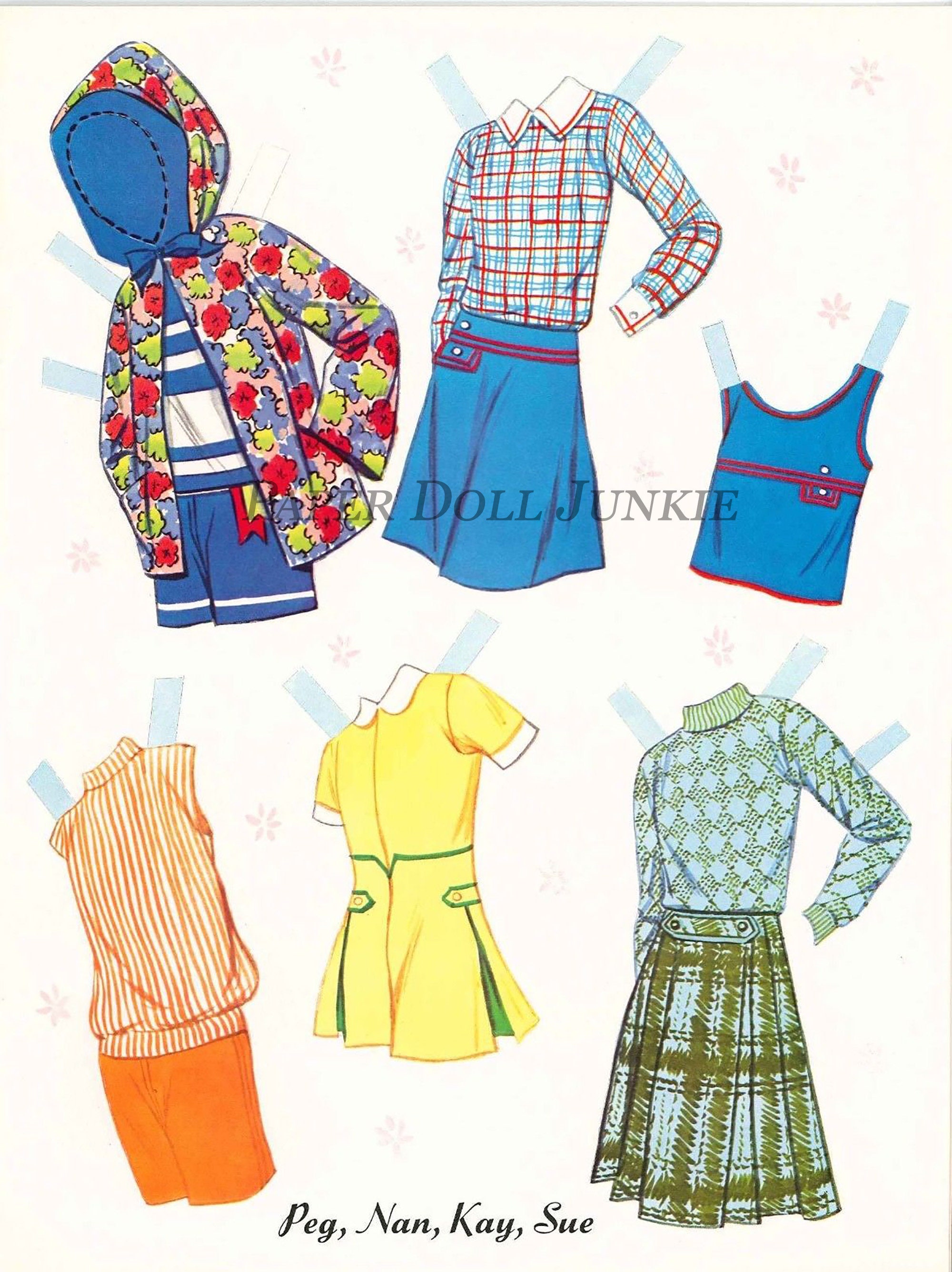 Art & Collectibles Vintage Paper Dolls 1966 Peg Nan Kay Sue Instant ...