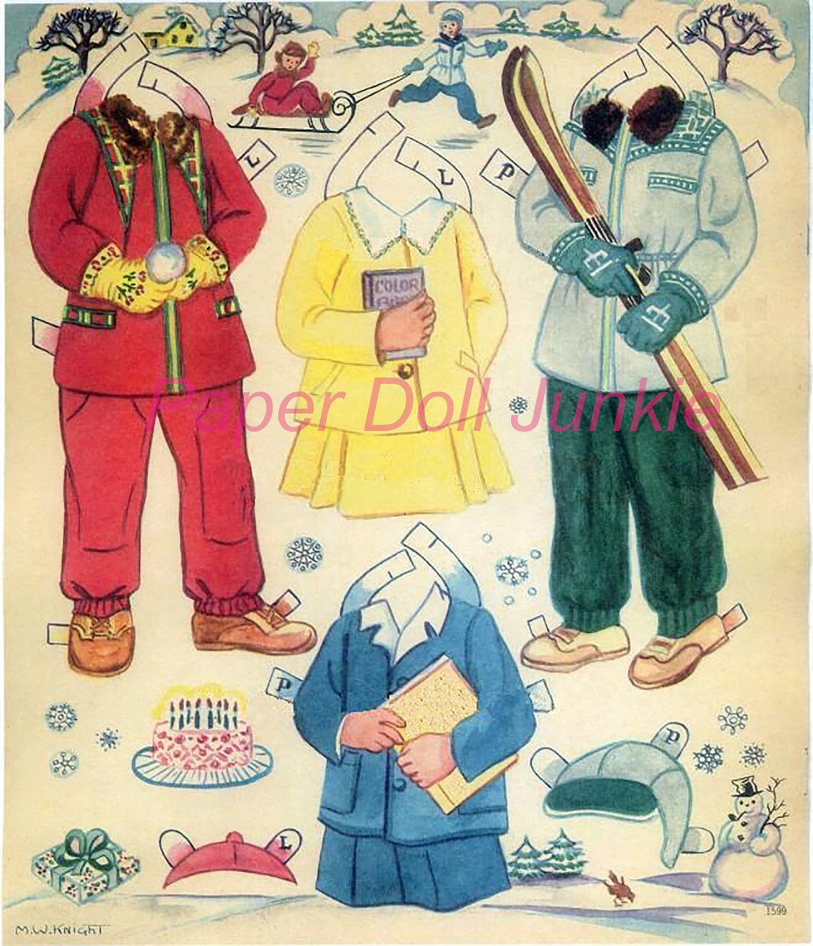 Retro Paper Dolls, 1950s Printable Paper Dolls, Instant Download Paper ...