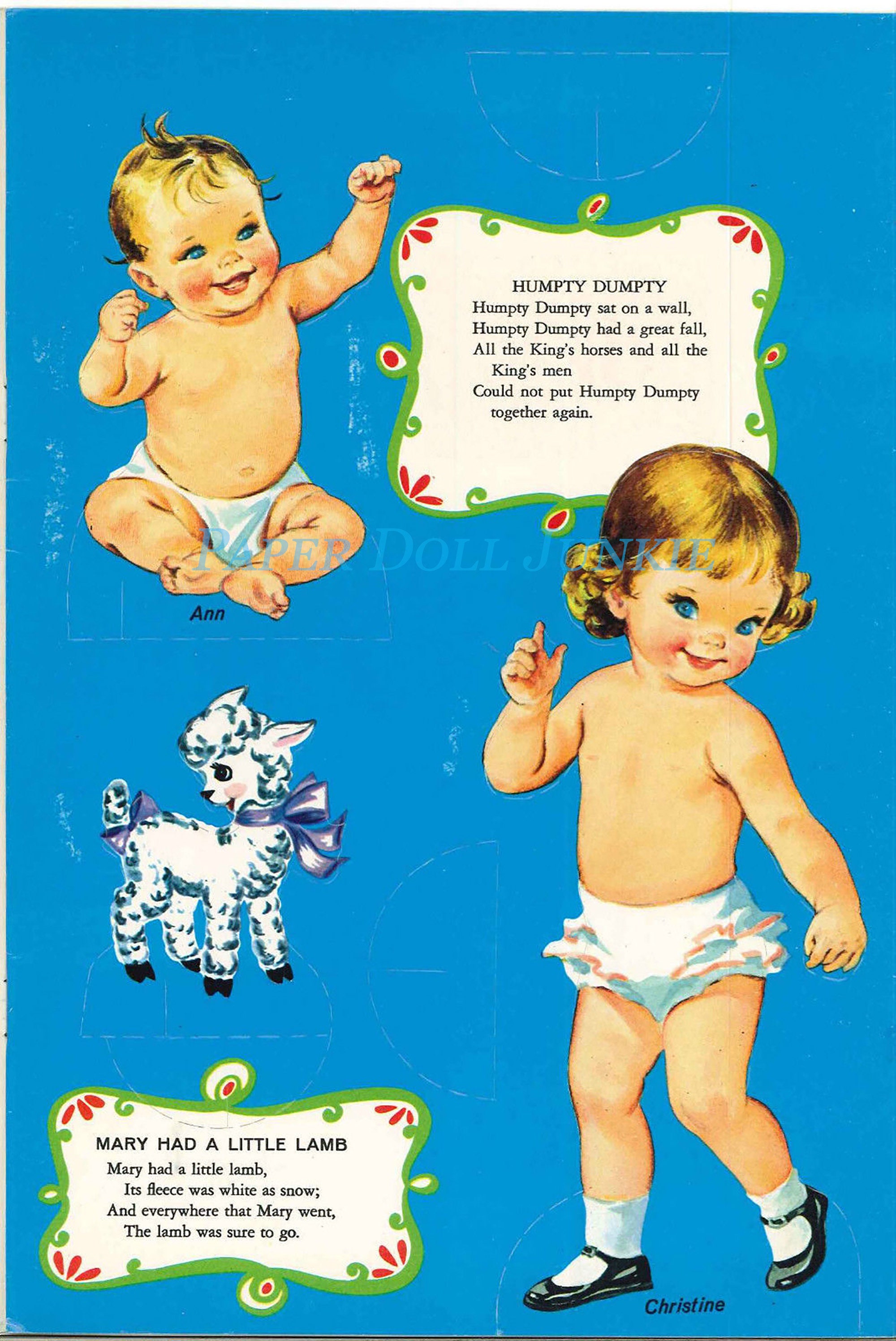 Vintage Nursery Paper Dolls 1969 Paper Dolls Little Children Paper ...