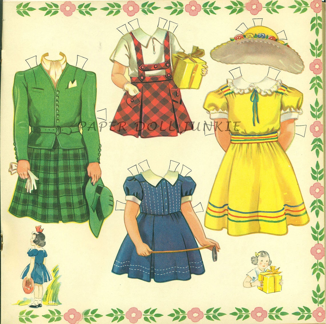 Vintage Paper Dolls Printable, Instant Download Paper Dolls, Digital ...