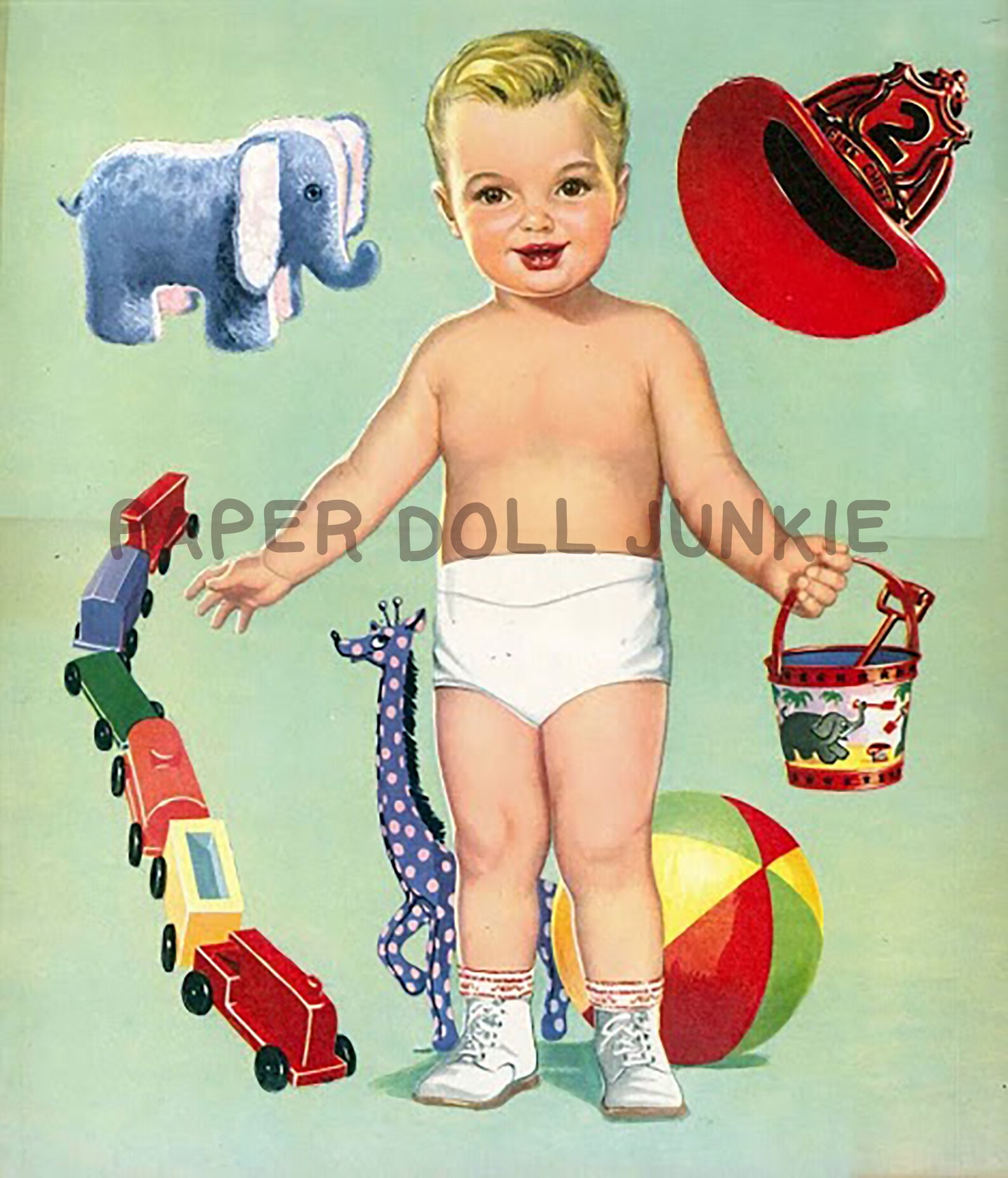 Vintage Paper Dolls - 1950s Printable Paper Dolls - Baby Sister and ...