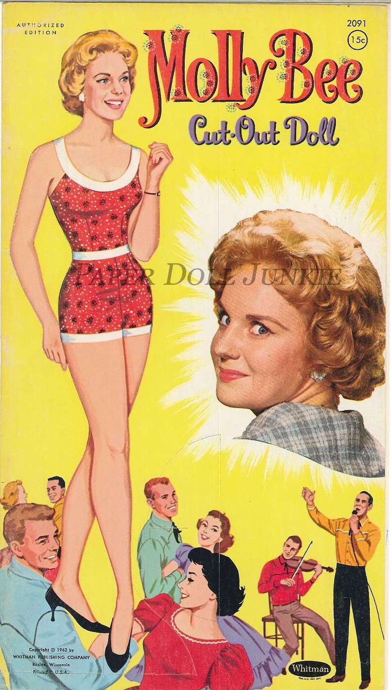 Molly Bee Vintage Paper Doll PDF Instant Digital Download 1962 Retro ...