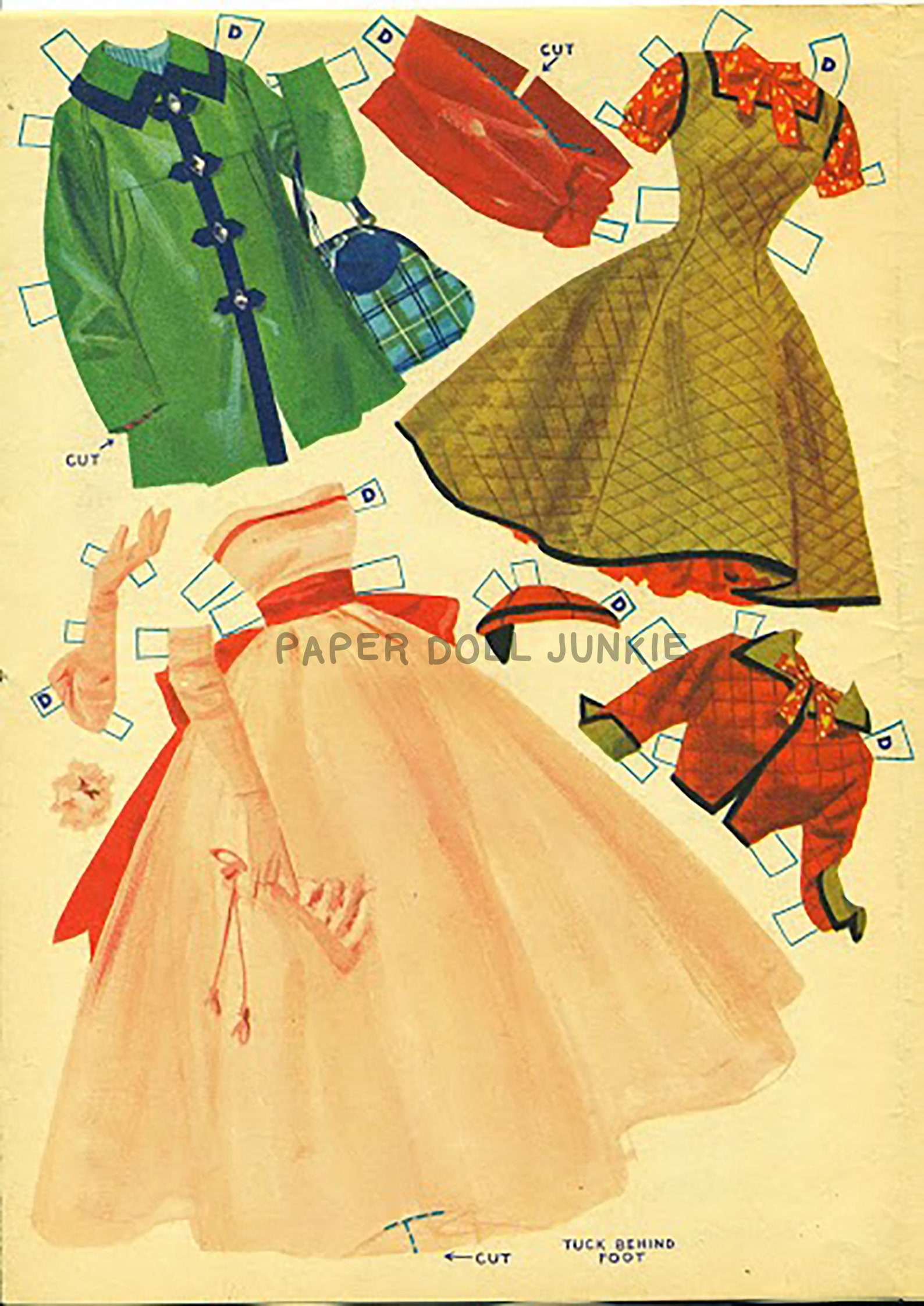 Retro 1956 Paper Dolls - Pink Prom Twins - Instant Download - 1950s ...